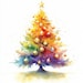 12 Rainbow Christmas Tree Clipart, Christmas Card, Printable Watercolor ...