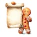 22 Gingerbread Holding Scroll Clipart, Cute Gingerbread, Christmas Art ...