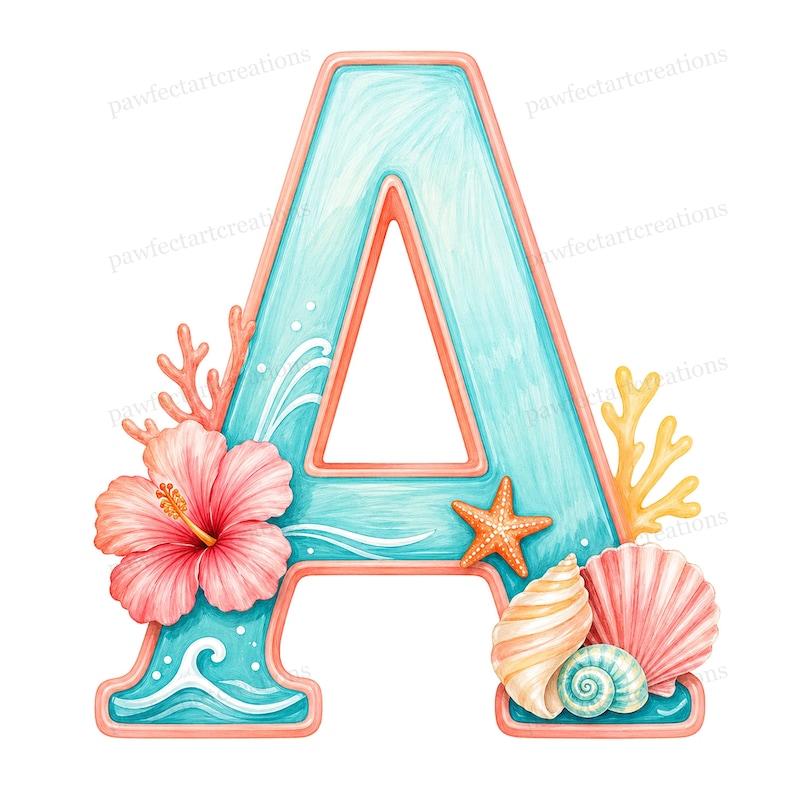 Alphabet Summer Clipart - Etsy