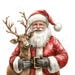 10 Santa With Deer Clipart, Christmas Card, Reindeer, Printable ...