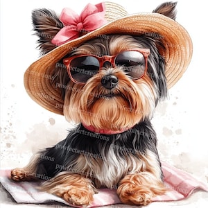 10 Cute Yorkie Clipart, Funny Yorkshire Terrier, Funny Dog, Printable ...