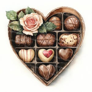 12 Valentine’s Day Chocolate Box Clipart, Candy Box, Printable ...