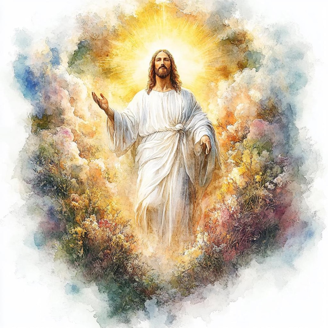 Jesus Christ Clipart: Easter Resurrection Watercolor Art (digital ...