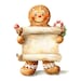 22 Gingerbread Holding Scroll Clipart, Cute Gingerbread, Christmas Art ...