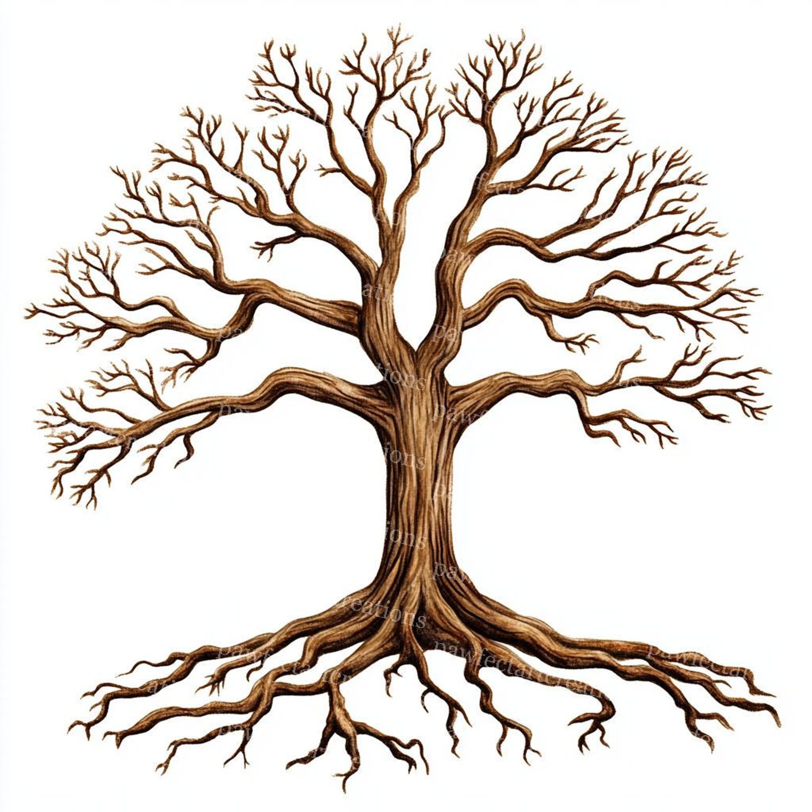22 Oak Tree Roots Clipart, Oak Family Tree, Tree of Life, Printable ...