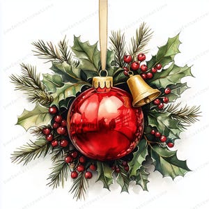 Christmas Bauble Clipart: Watercolor Ornaments (digital Craft) - Etsy
