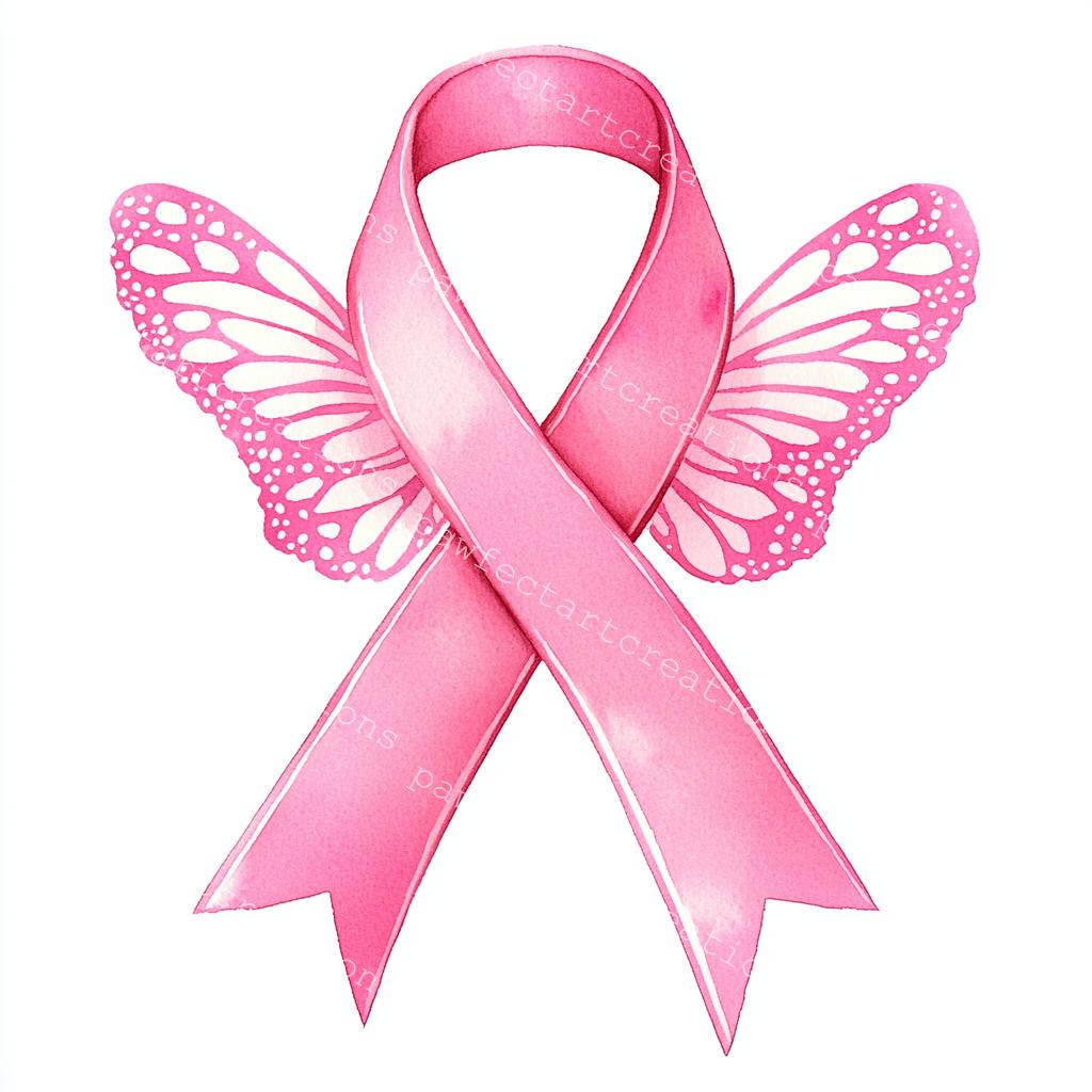Pink Ribbon Clipart: Breast Cancer Awareness Watercolor (digital ...