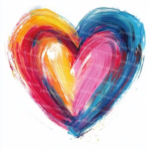 10 Valentine's Day Heart Clipart, Colorful Heart, Love Heart,rainbow ...