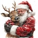 10 Santa With Deer Clipart, Christmas Card, Reindeer, Printable ...