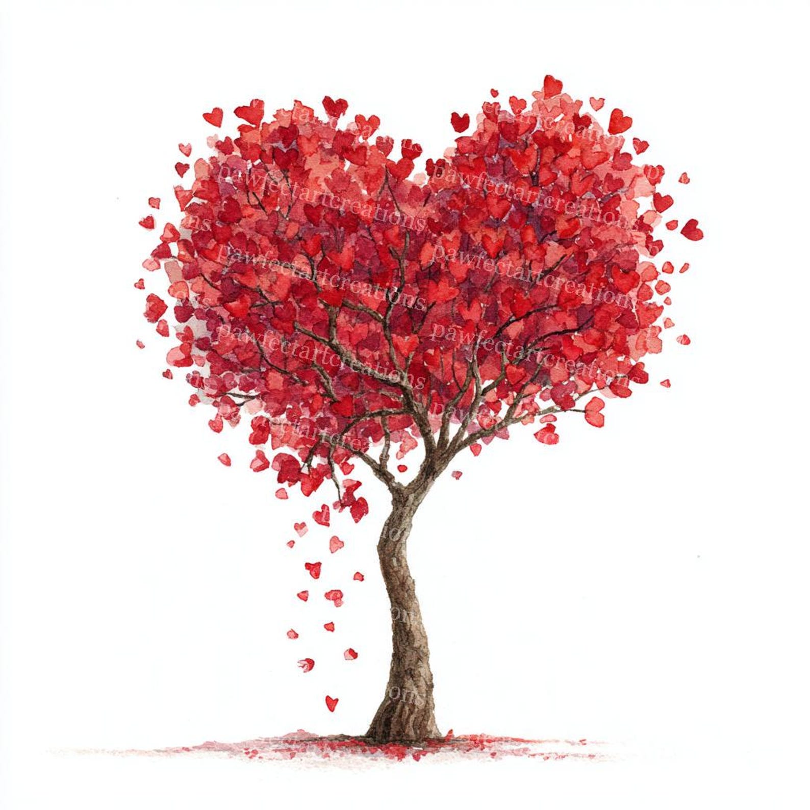 26 Valentine Day Heart Tree Clipart, Love Hearts Tree, Valentine ...
