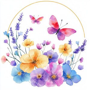 23 Spring Floral Frames Clipart, Spring Flower Borders,wildflower Frame ...