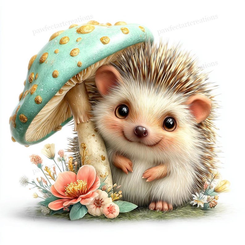 24 Cute Hedgehog Clipart, Watercolor Hedgehog Clipart, Nursery Animal ...