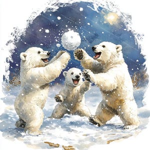 10 Cute Polar Bear Clipart,funny Polar Bear, Yoga Bear,printable ...