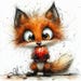 10 Funny Quirky Fox Clipart, Surprised Fox, Cute Fox, Printable ...