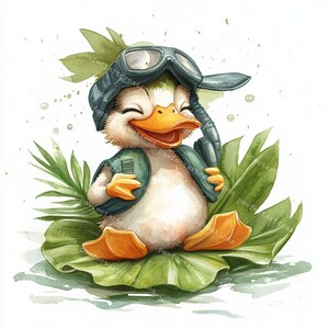 10 Funny Duckling Clipart, Cute Duck Duckling, Printable Watercolor, High-quality Jpgs ...