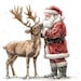 10 Santa With Deer Clipart, Christmas Card, Reindeer, Printable ...