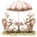 Easter Bunnies Tea Party Clipart: Watercolor Spring Jpgs (digital ...