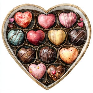 12 Valentine’s Day Chocolate Box Clipart, Candy Box, Printable ...