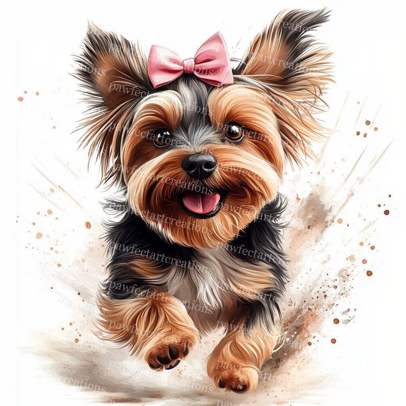 10 Cute Yorkie Clipart, Funny Yorkshire Terrier, Funny Dog, Printable ...