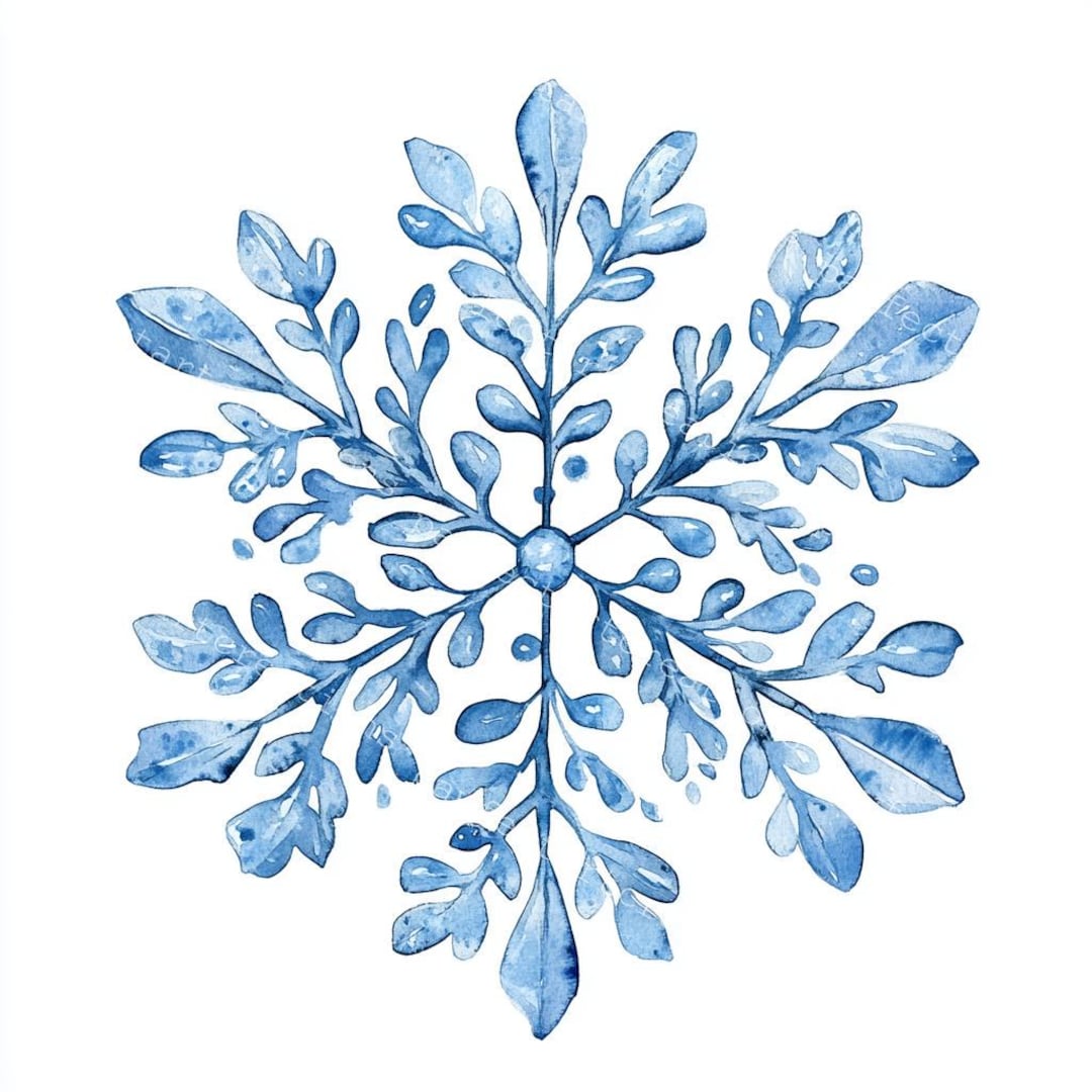 Watercolor Snowflake Clipart: Winter Craft Graphics (digital Download ...