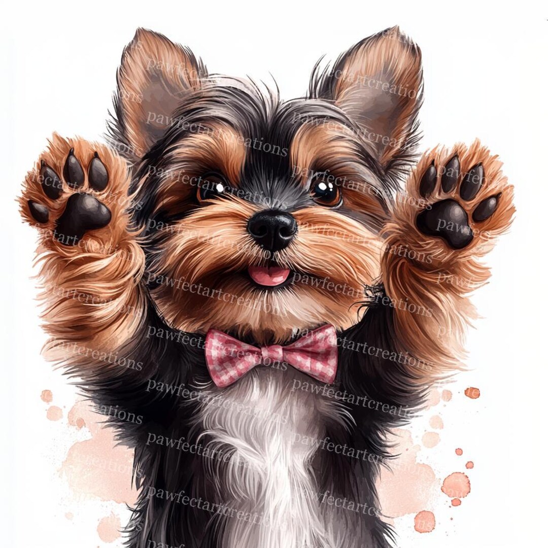 10 Cute Yorkie Clipart, Funny Yorkshire Terrier, Funny Dog, Printable ...