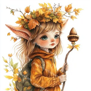 10 Autumn Elf Clipart, Fall Elf, Cute Elf, Fall Scrapbooking,printable ...