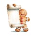 22 Gingerbread Holding Scroll Clipart, Cute Gingerbread, Christmas Art ...