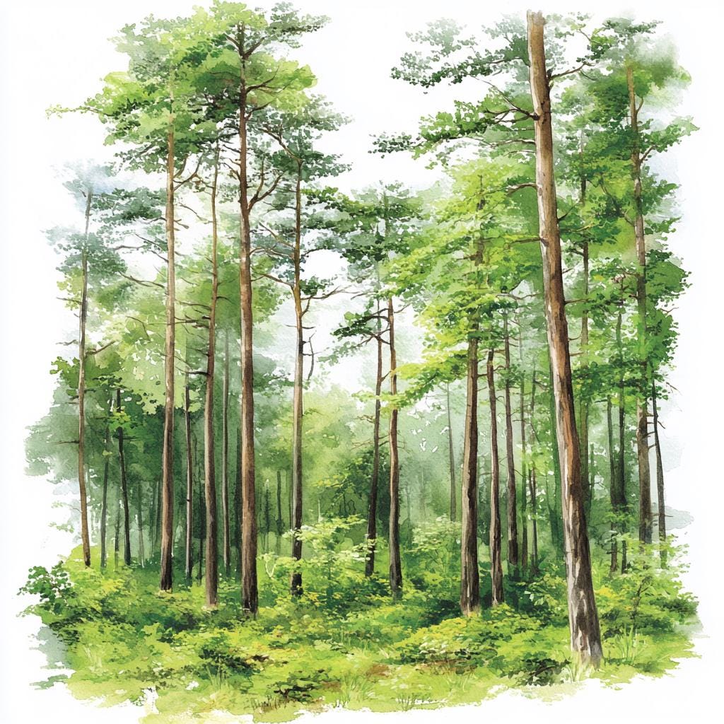 15 Spring Forest Clipart, Spring Woodland, Nature Clipart, Printable ...