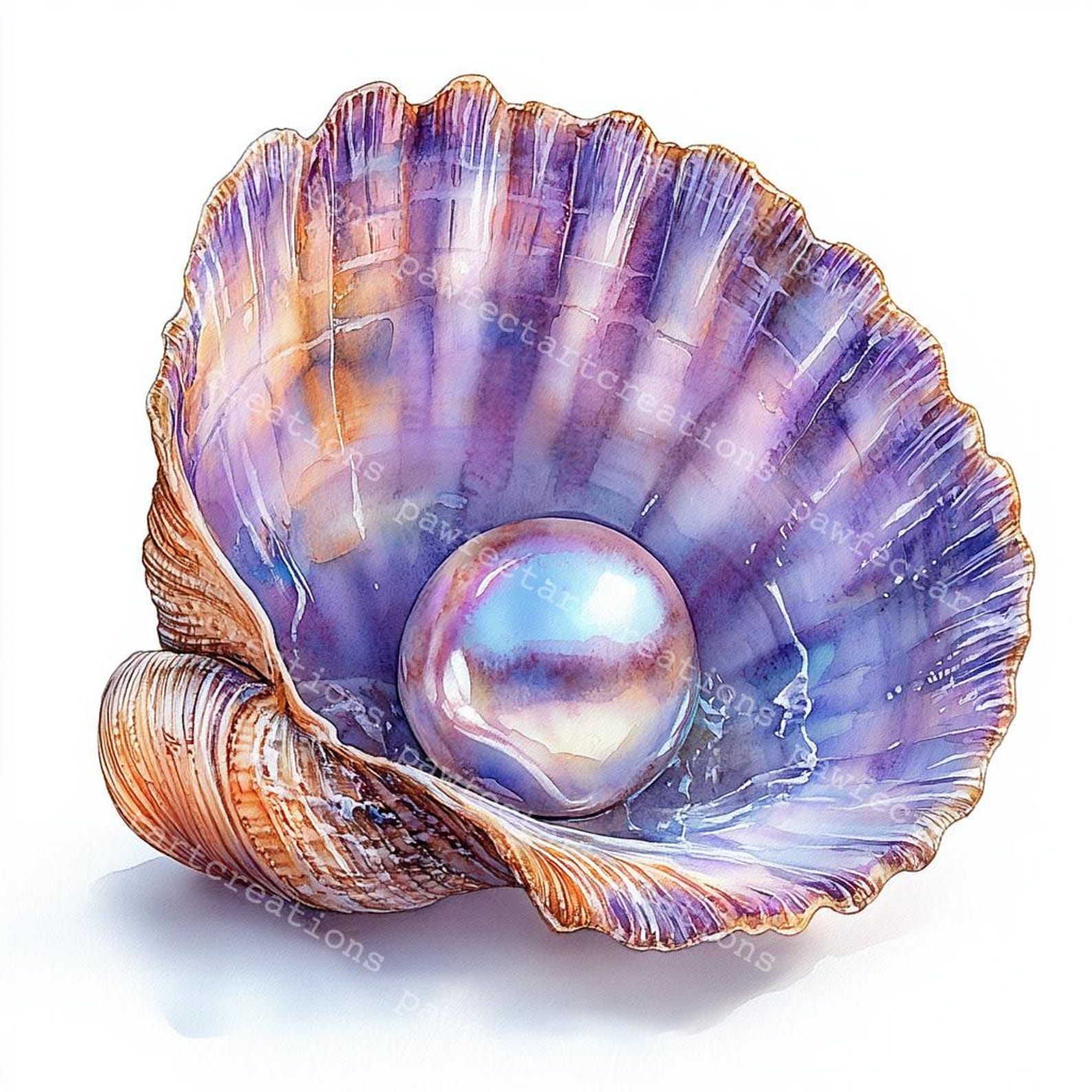 10 Clam Shell With Pearl Clipart, Sea Shell With Pearl Clipart ...