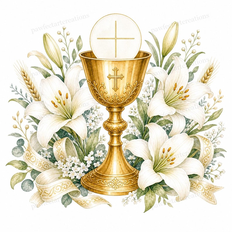 20 First Holy Communion Chalice Candles Clipart, First Holy Communion ...
