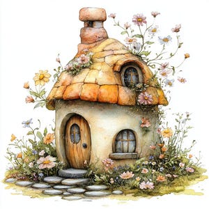 14 Whimsical Fairy House Clipart, Cozy Fairy House, Various Fairy ...
