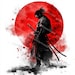10 Samurai and Moon Clipart, Detailed Samurai Print, Printable ...