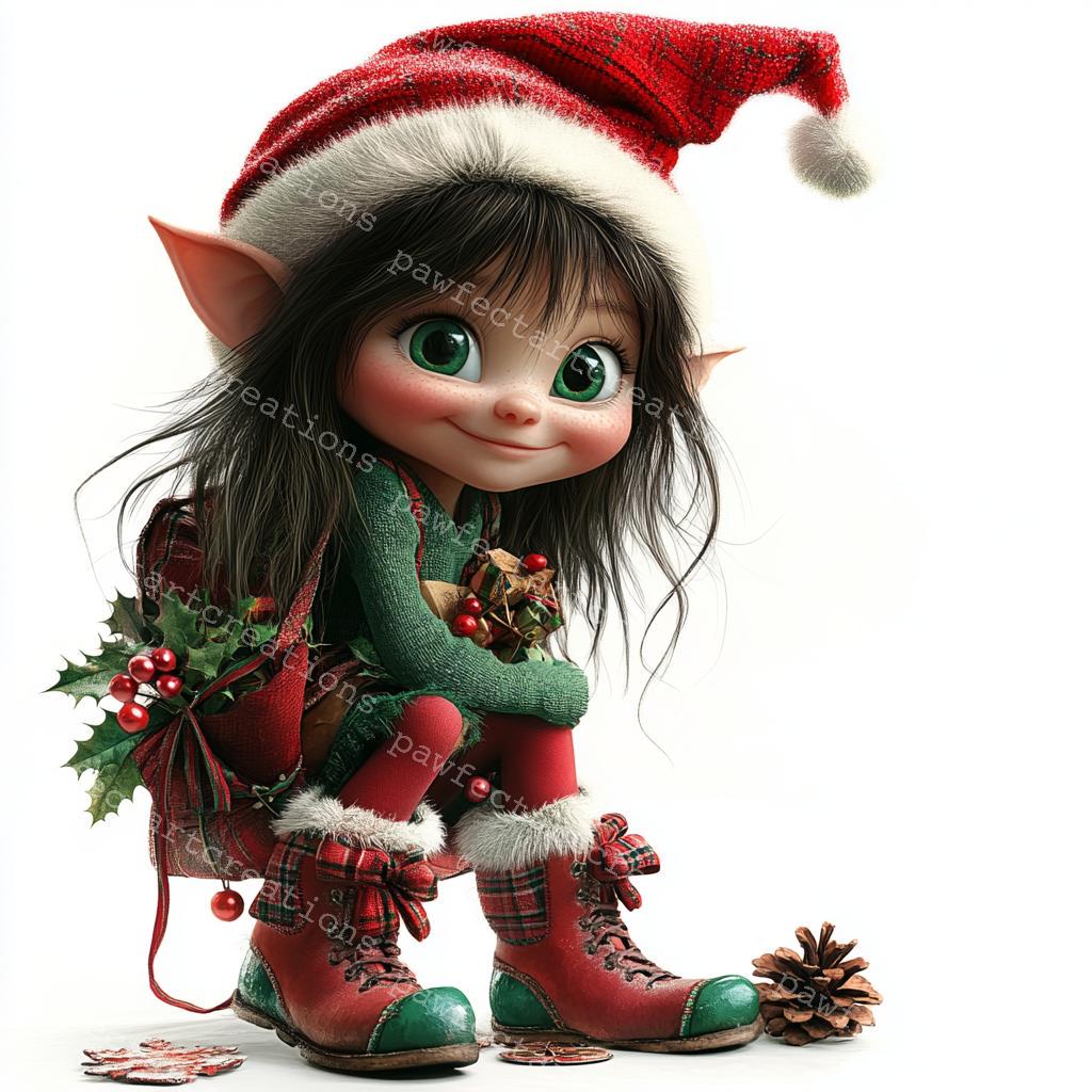 10 Christmas Elf Clipart, Santa Elves Clipart, Christmas Elves, Cute ...