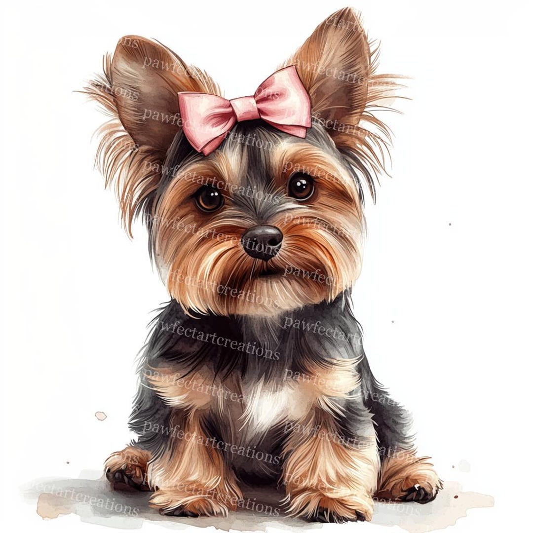 10 Cute Yorkie Clipart, Funny Yorkshire Terrier, Funny Dog, Printable ...