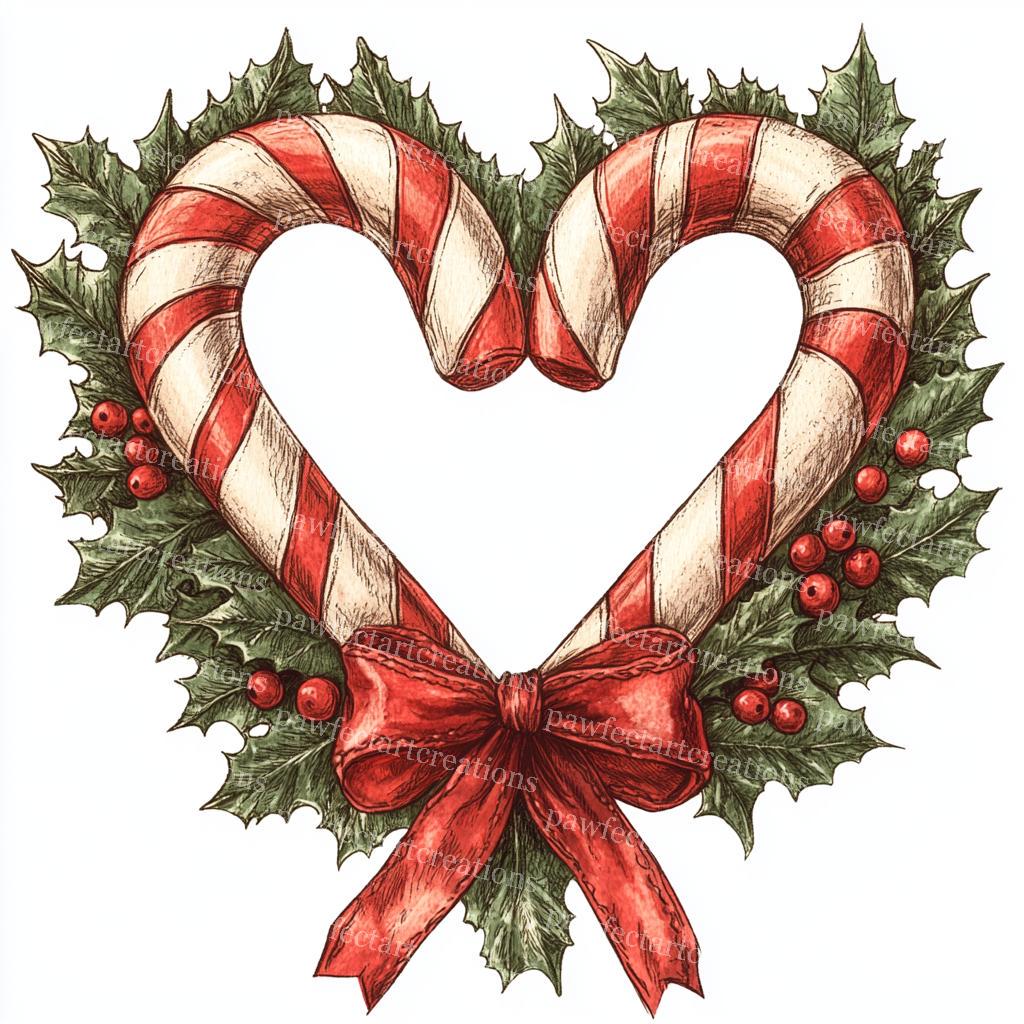 10 Christmas Candy Cane Clipart,christmas Card, Sweet Christmas ...