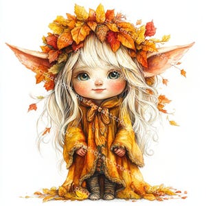 10 Autumn Elf Clipart, Fall Elf, Cute Elf, Fall Scrapbooking,printable ...
