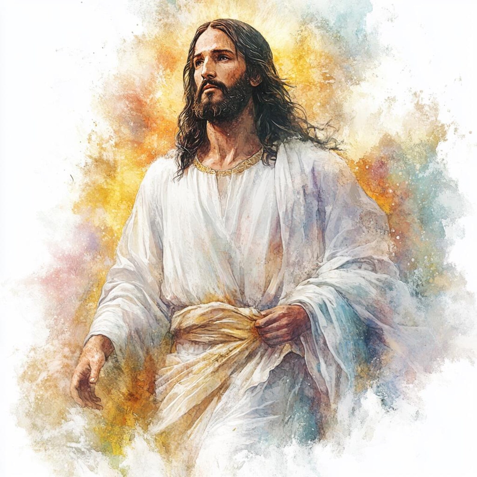 Jesus Christ Clipart: Easter Resurrection Watercolor Art (digital ...