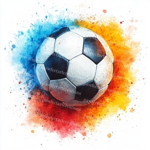 17 Sport Balls Watercolor Clipart: Sports Sublimation (digital Craft ...
