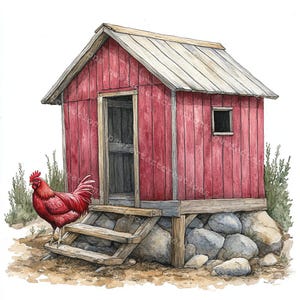 12 Chicken Coop Clipart, Farm Animals, Farmyard Clipart, Printable ...