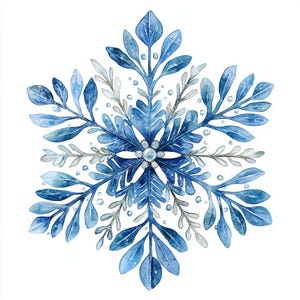 Watercolor Snowflake Clipart: Winter Craft Graphics (digital Download ...