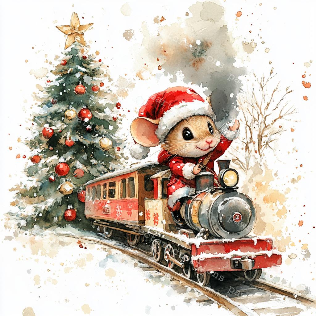 12 Christmas Mouse Clipart, Cute Funny Mouse Clipart, Printable ...