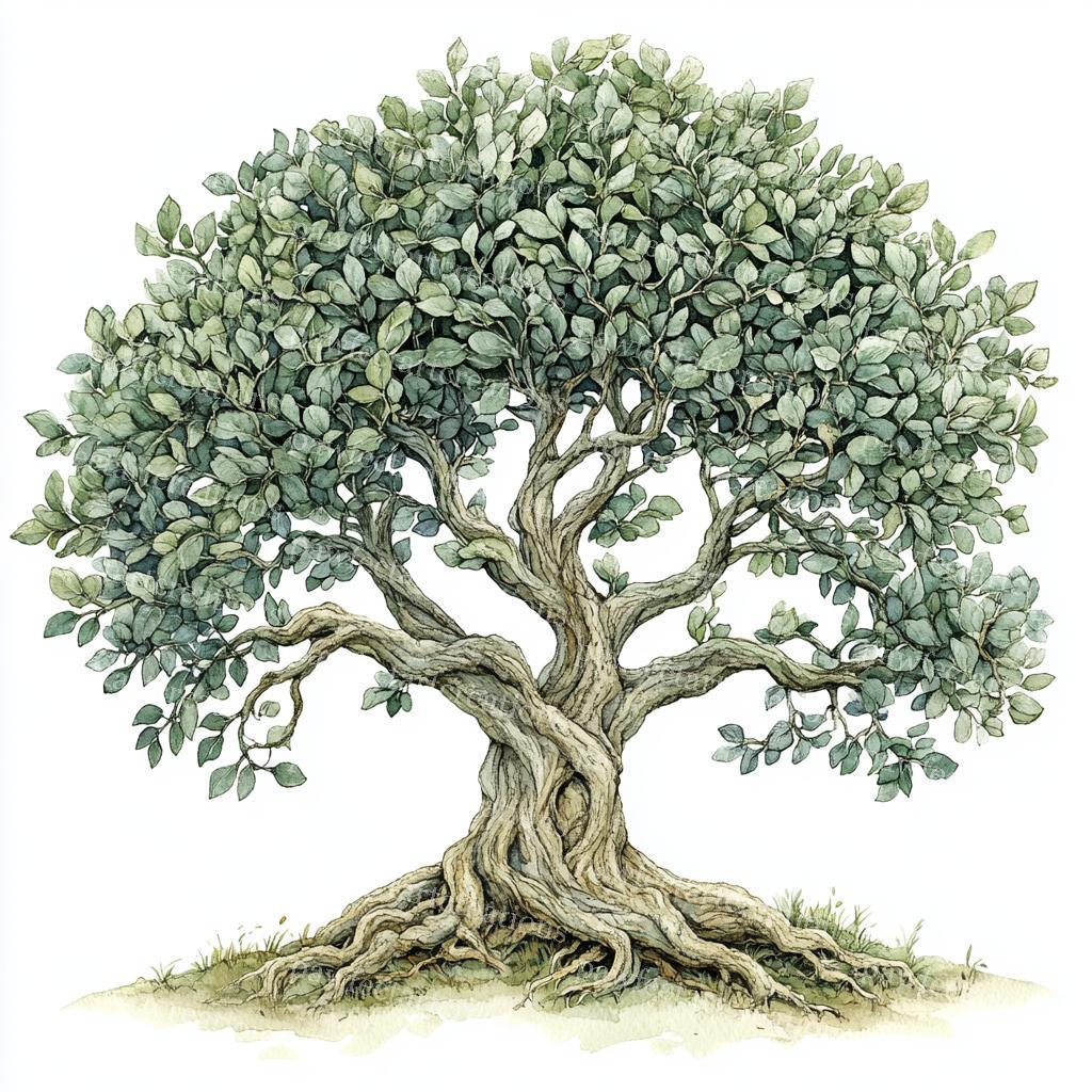 Mythical Tree Clipart: Watercolor Floral Tree Prints (JPG Digital ...