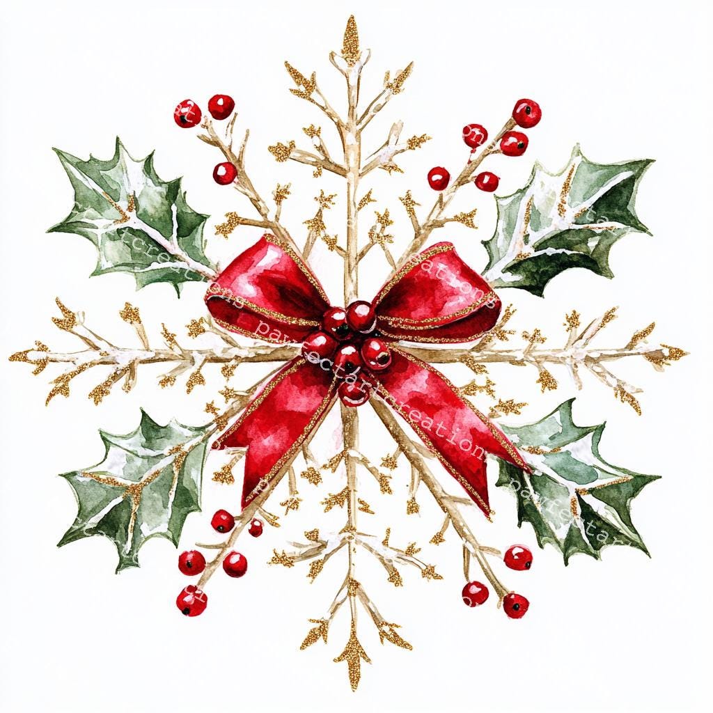 18 Christmas Snowflake Clipart, Winter Art, Xmas Snowflake, Christmas ...