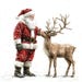 10 Santa With Deer Clipart, Christmas Card, Reindeer, Printable ...