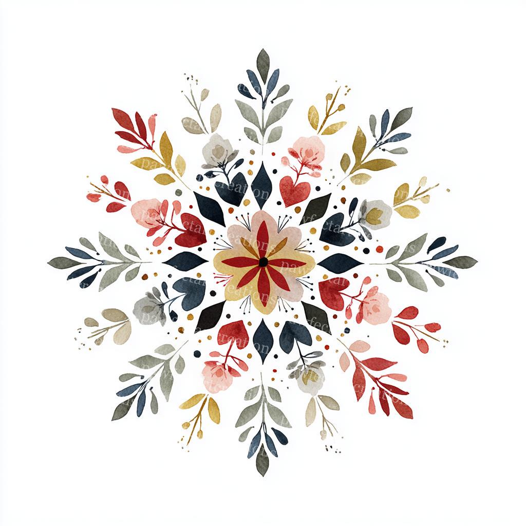 28 Scandinavian Folk Art Snowflake Clipart, Cute Christmas, Printable ...