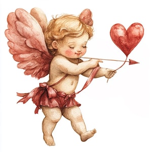 10 Cute Cupid Clipart, Valentine's Day Clipart, Love Spell, Printable ...