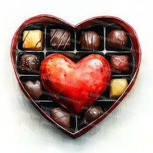 12 Valentine’s Day Chocolate Box Clipart, Candy Box, Printable ...