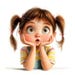 10 Cute Pigtail Girls Clipart, Funny Girl, Pigtails Hair, Printable ...