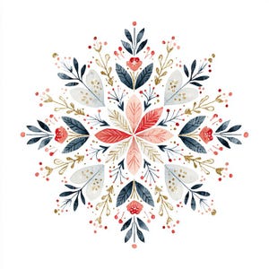 28 Scandinavian Folk Art Snowflake Clipart, Cute Christmas, Printable ...