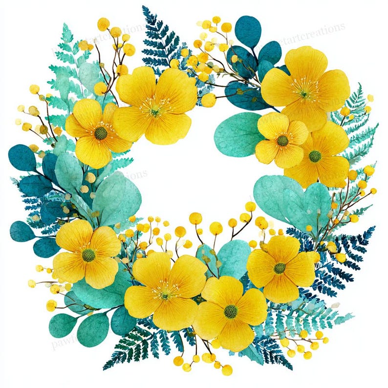 25 Easter Spring Wreath Clipart, Watercolor Floral Easter Wreaths ...